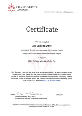 Final Cut Pro Certificate | PDF