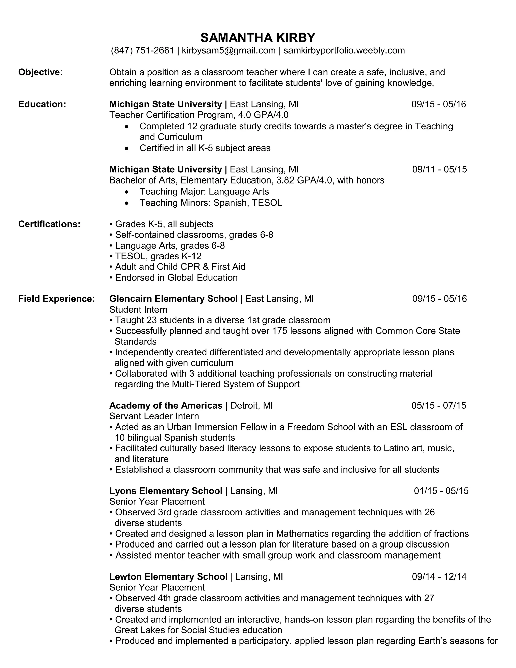 sam resume draft 2 | PDF