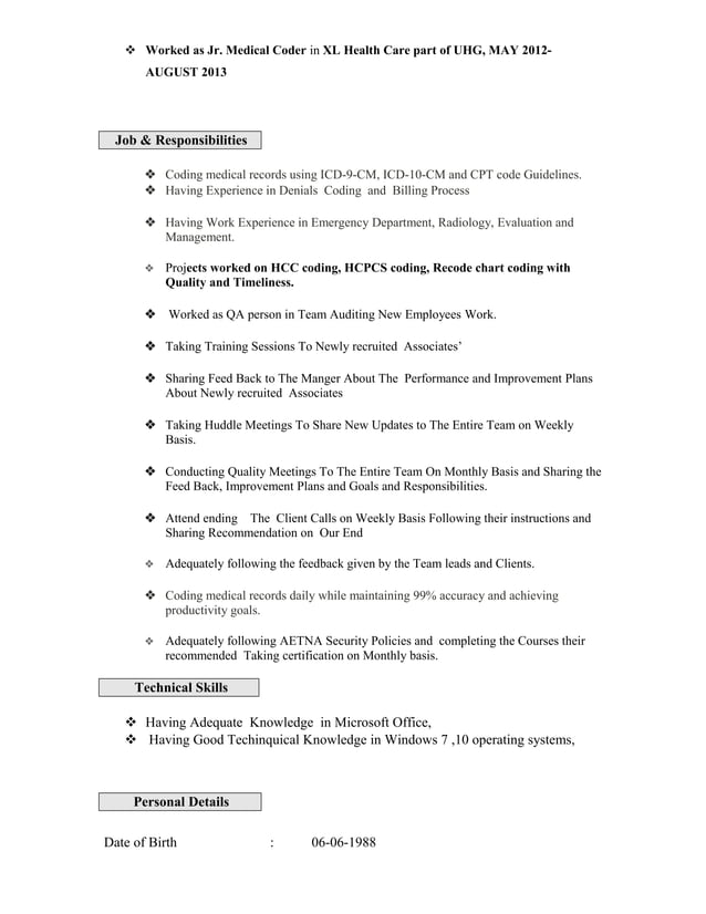 Basha Medical Coding CV | DOC