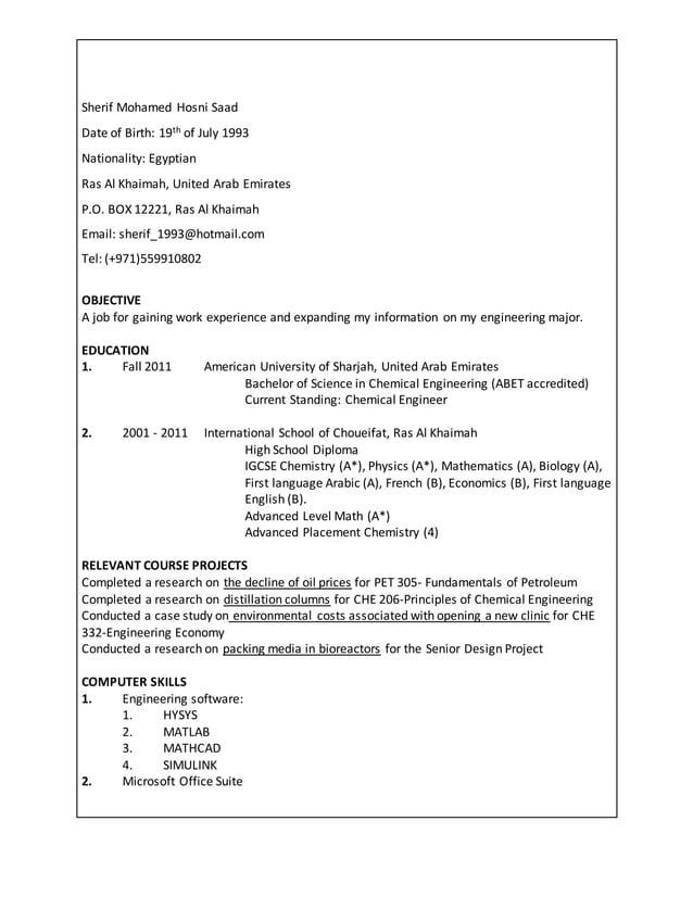 Sherif Saad CV | PDF