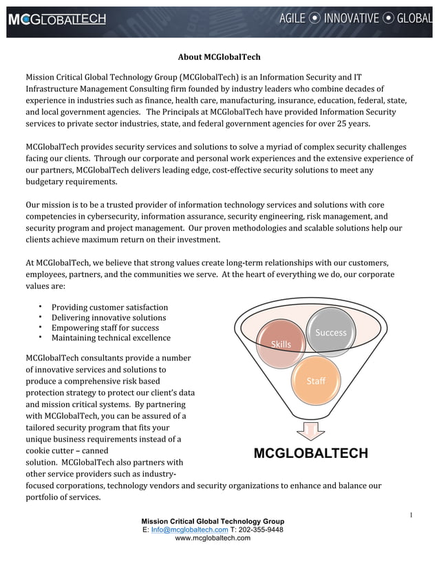MCGlobalTech Commercial Cybersecurity Capability Statement | PDF | IT ...