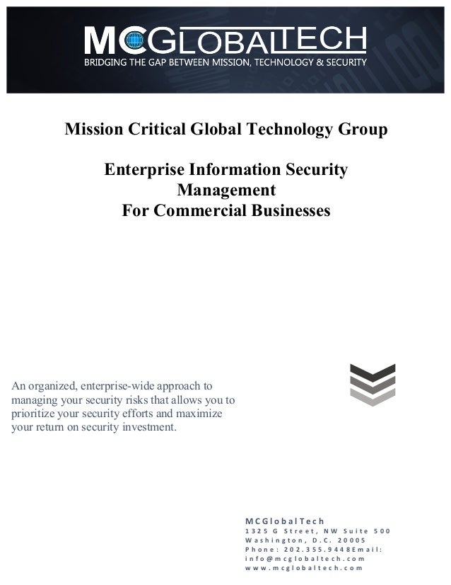 MCGlobalTech Commercial Cybersecurity Capability Statement MCGlobalTech Commercial Cybersecurity Capability Statement