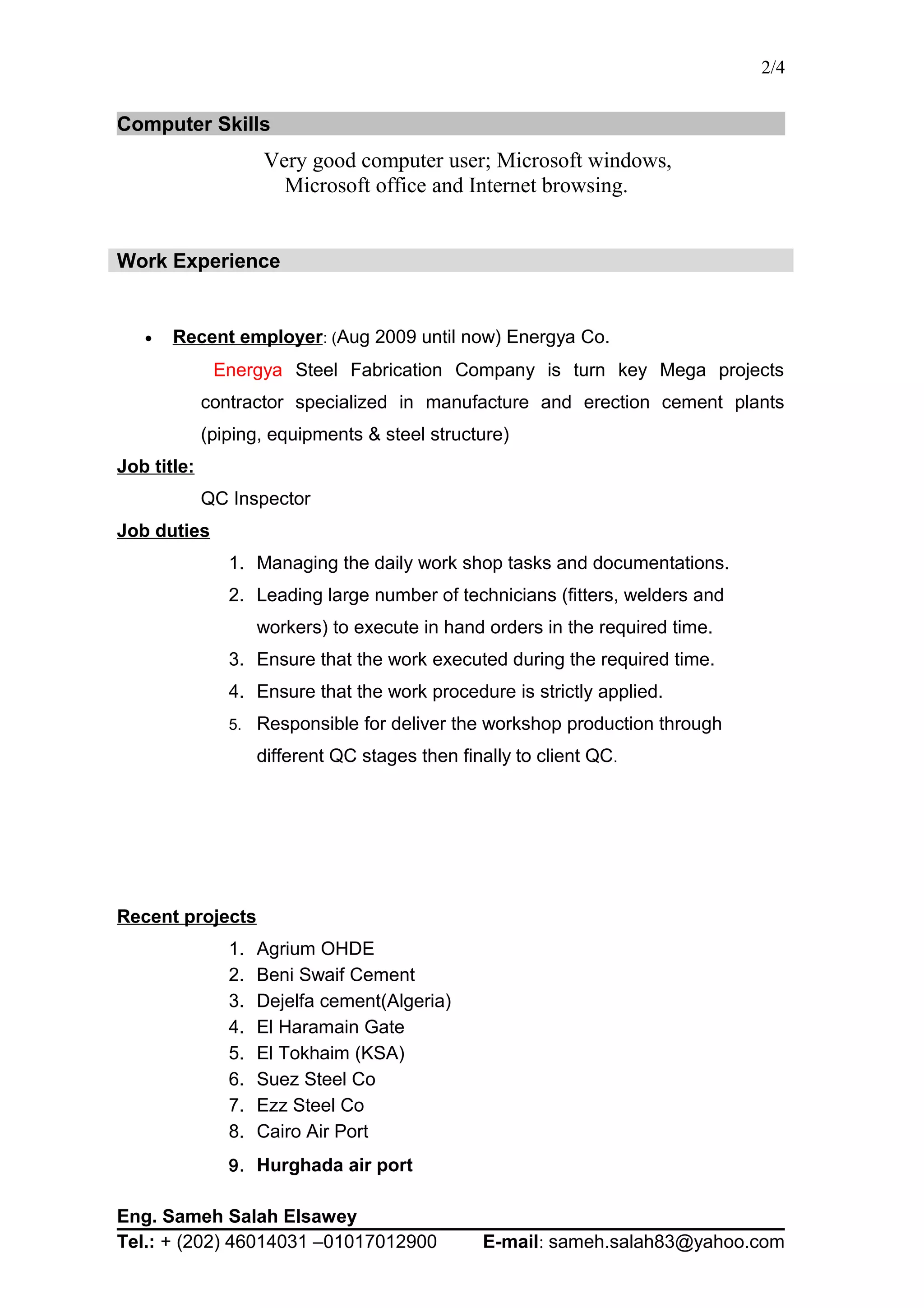 CV Sameh Salah | PDF