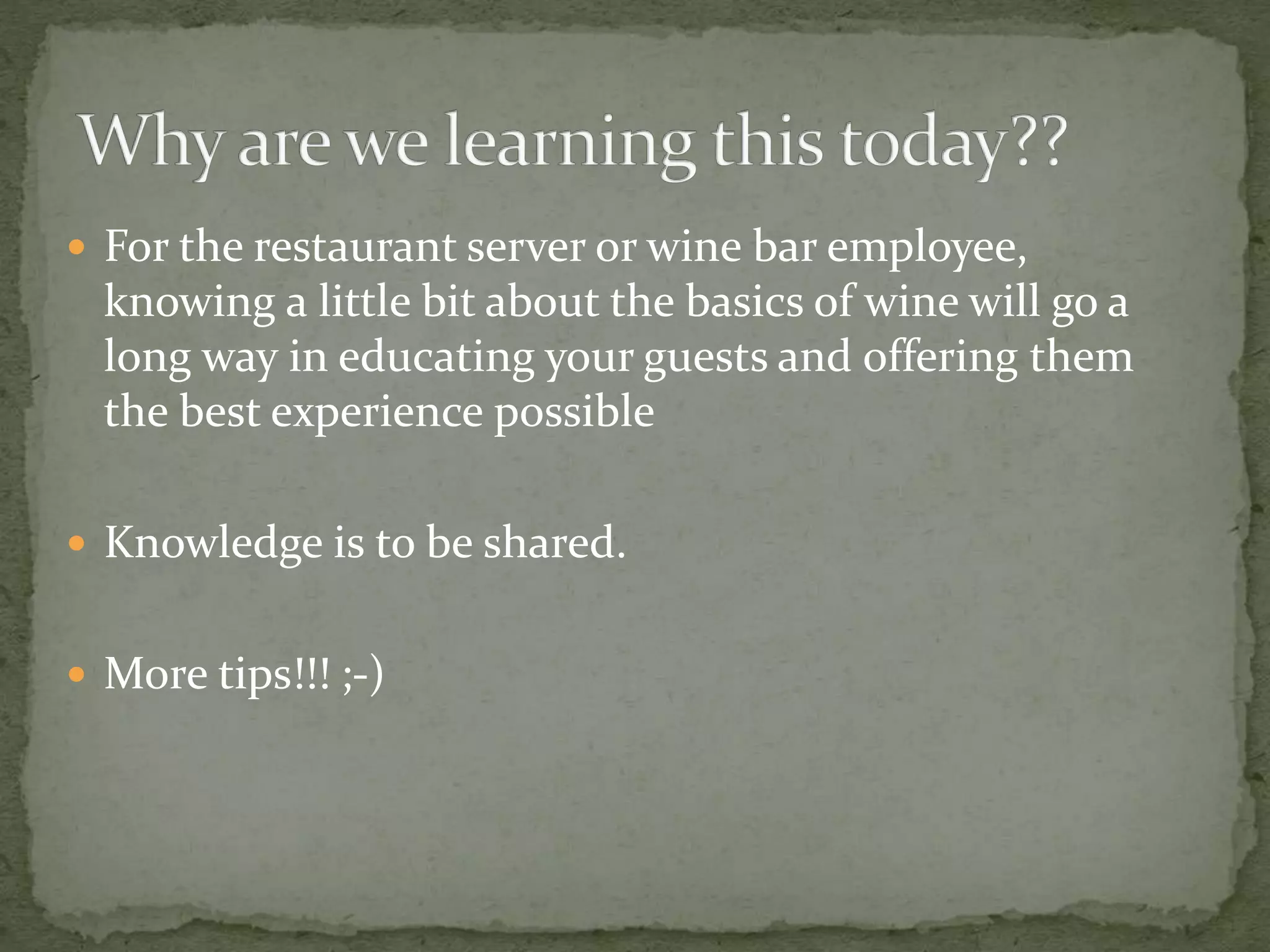 BASIC WINE TRAINING | PPTX