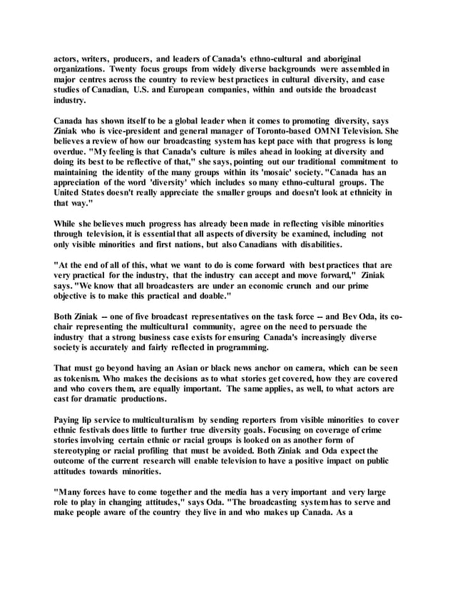 BEYOND TOKENISM - Broadcaster 2004 | PDF