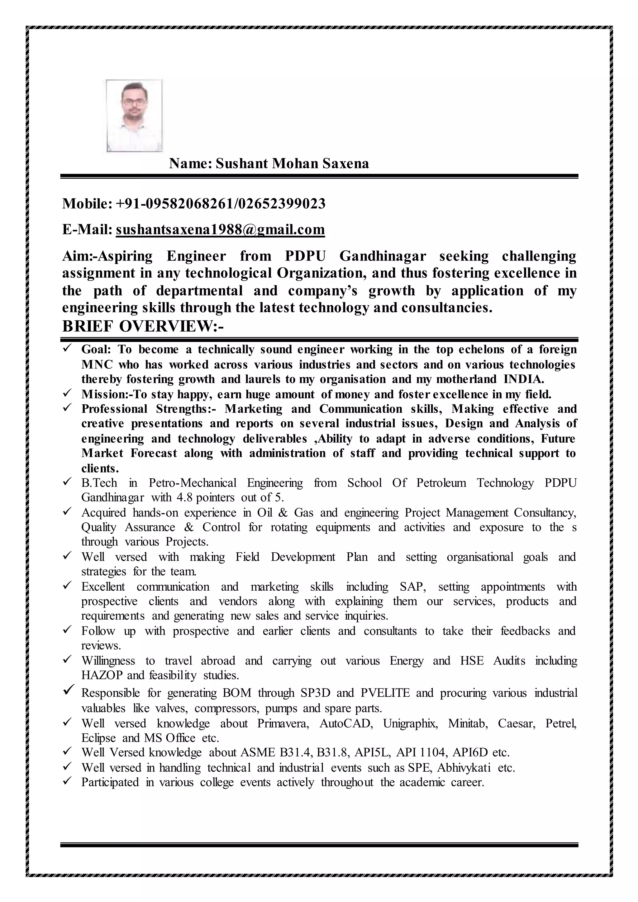 SushantCV | DOCX | Civil Engineering Industry | Industries