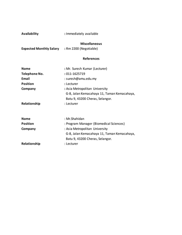 Aruna (Resume) | PDF