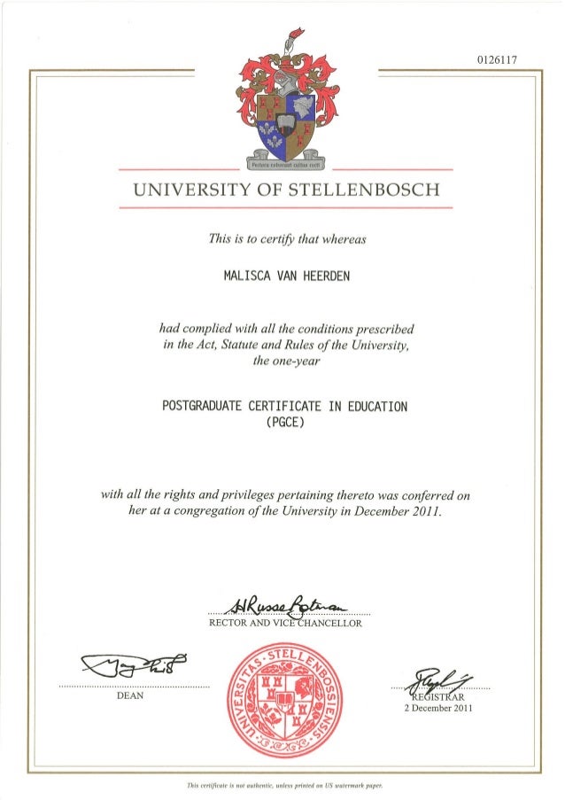 Post Graduate Certificate Of Education Post Graduate Certificate Of Education