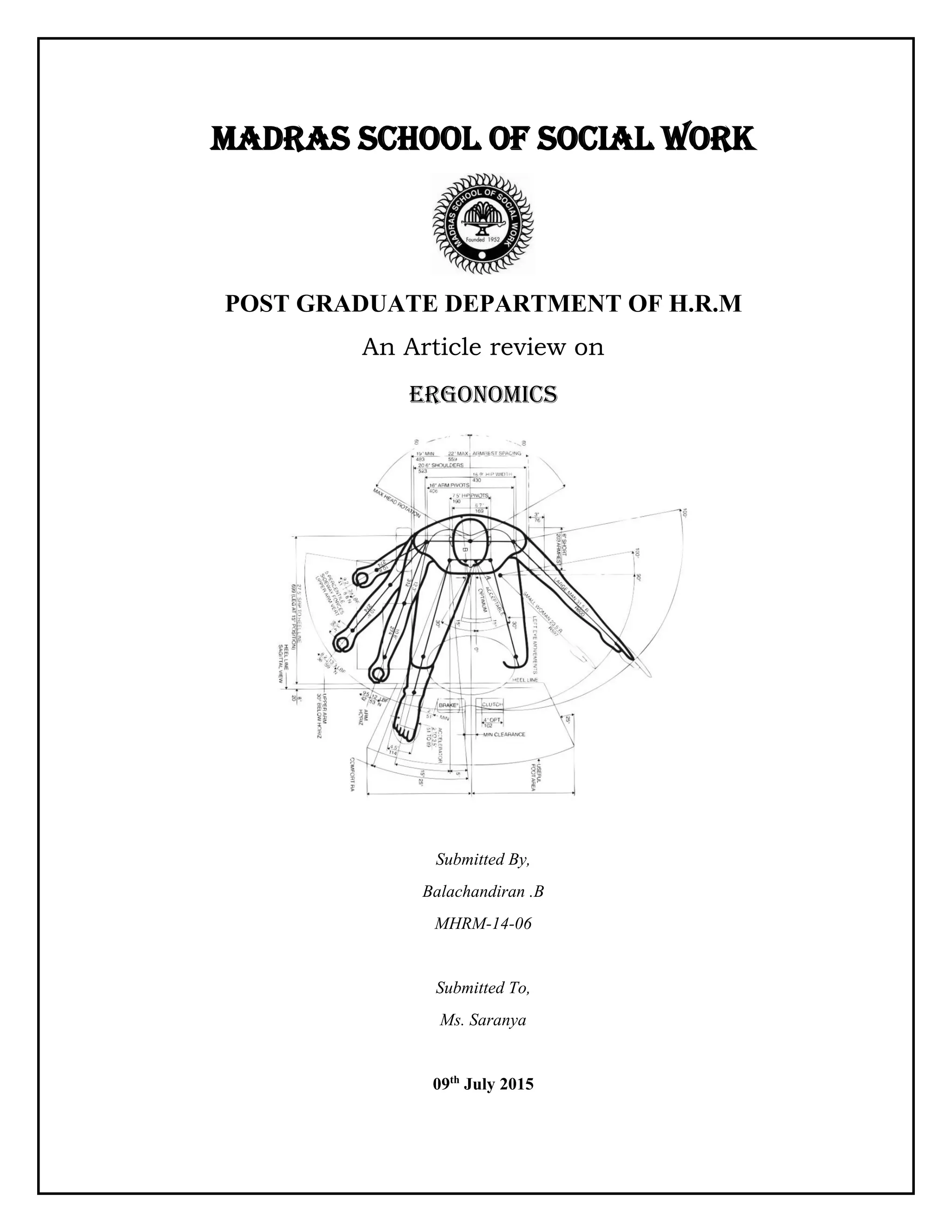 ERGONOMICS Assignment Final | PDF