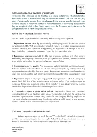ERGONOMICS Assignment Final | PDF