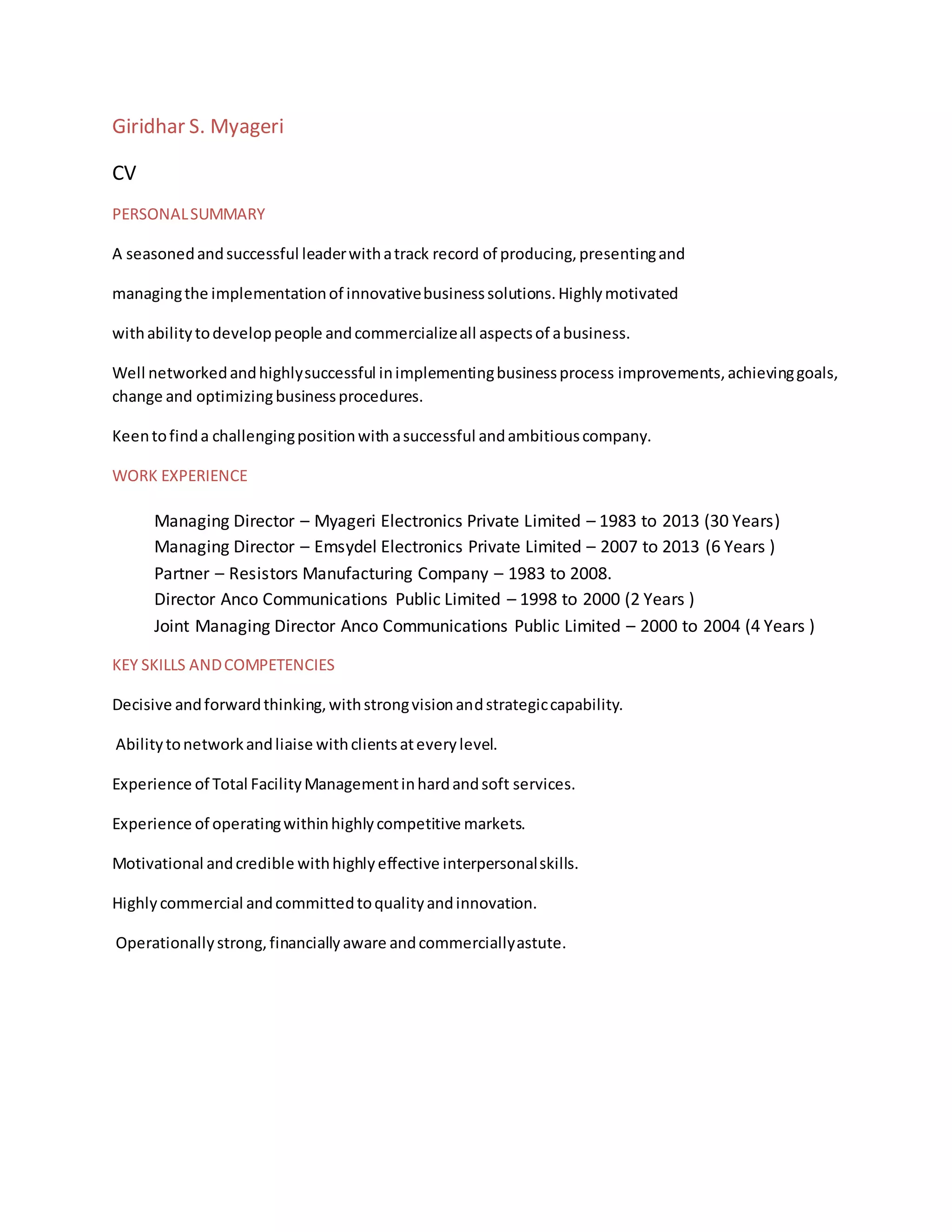 Giridhar S Myageri CV 2015_DRAFT | DOCX