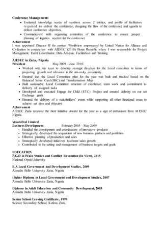 Shittu Ismaila CV | DOCX