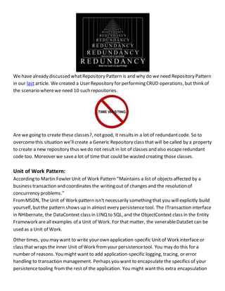 Generic Repository Pattern in MVC3 Application with Entity Framework | PDF
