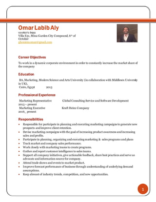 CV - Omar Labib Aly - 2015 | PDF