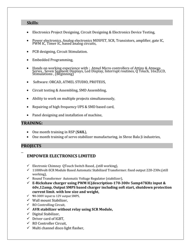 jaydeep-Electronics design engg. | DOC | Consumer Electronics | Technology & Computing