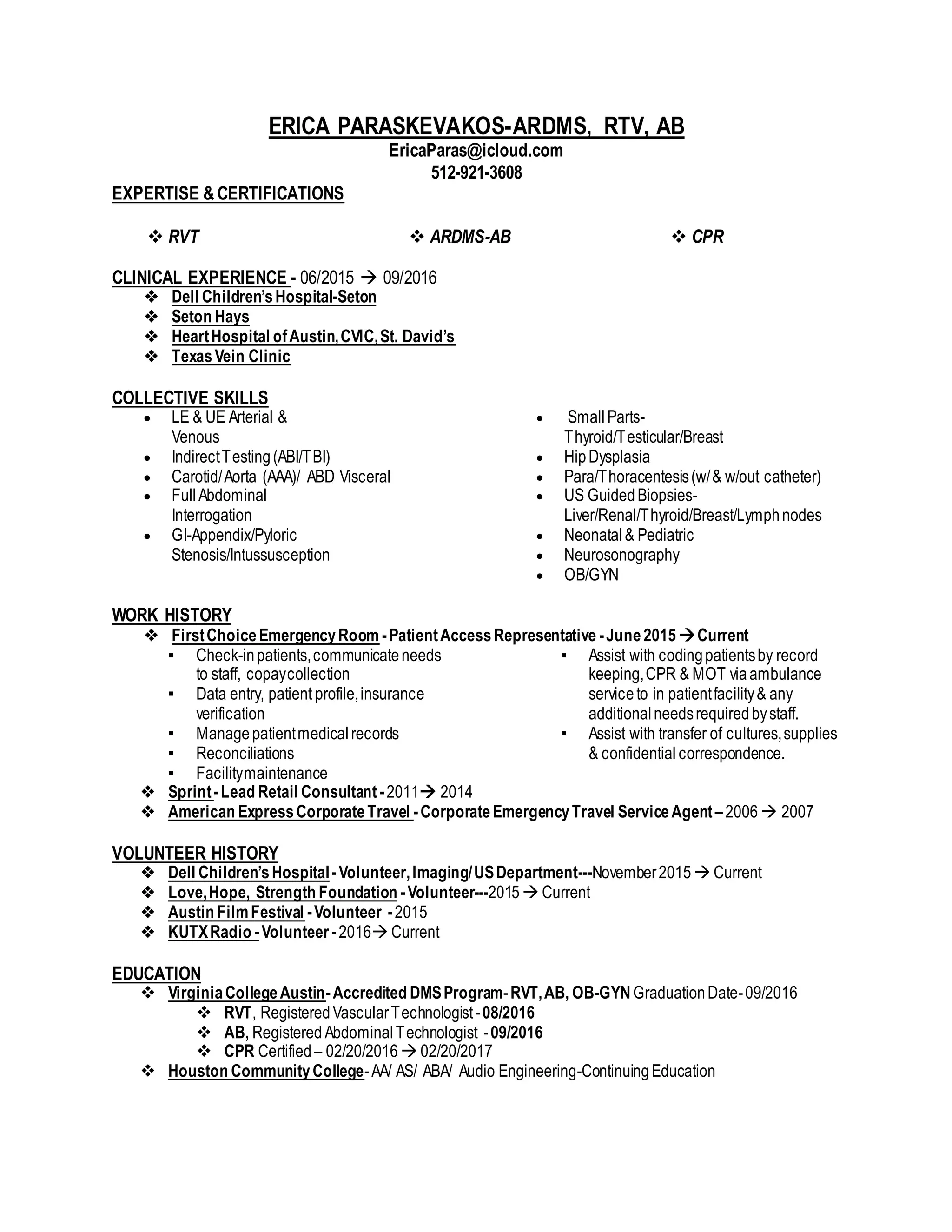 ERICA PARASKEVAKOS ARDMS-Resume | DOCX