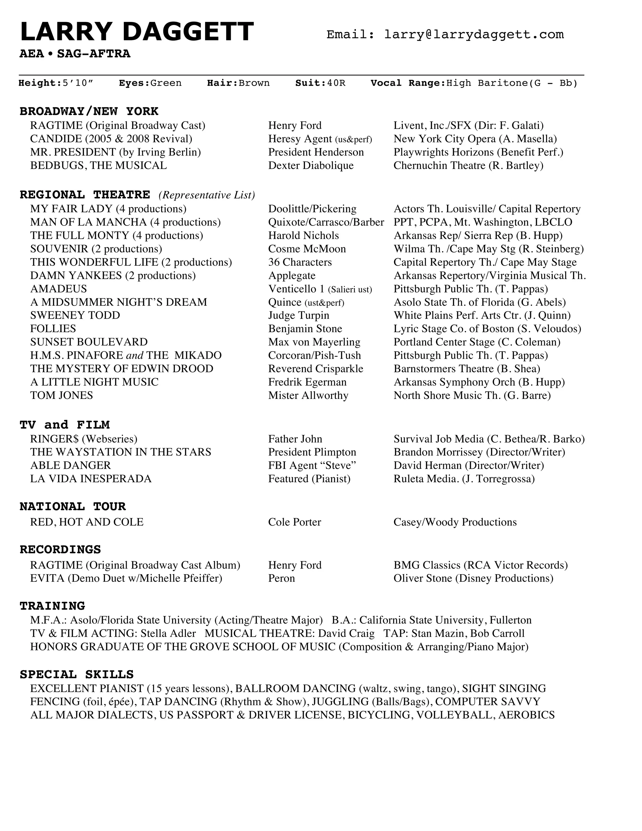 Larry_Daggett_Resume_in_Word_Format_Without_Phone# | PDF