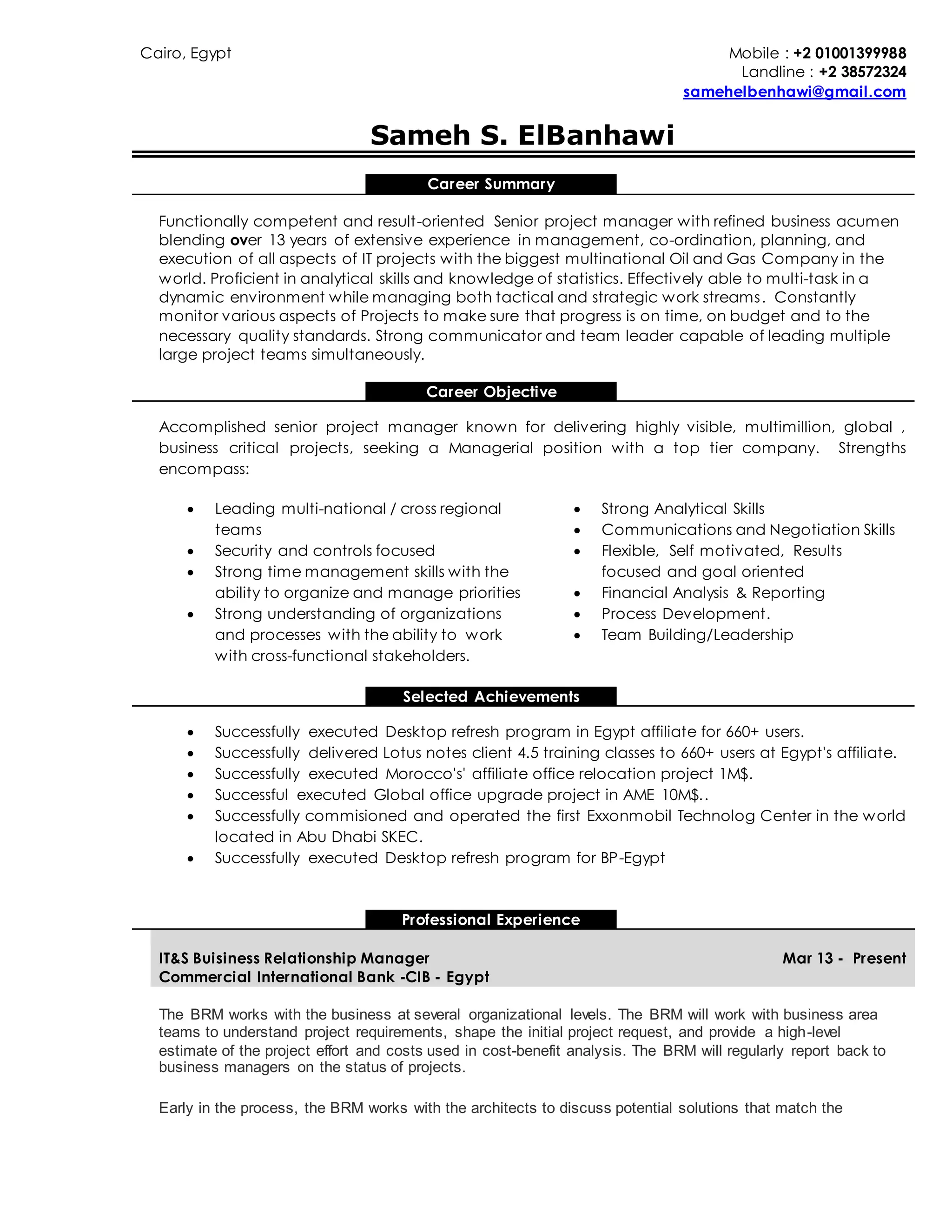 Sameh CV final (exxon) Mar 2013 | DOCX