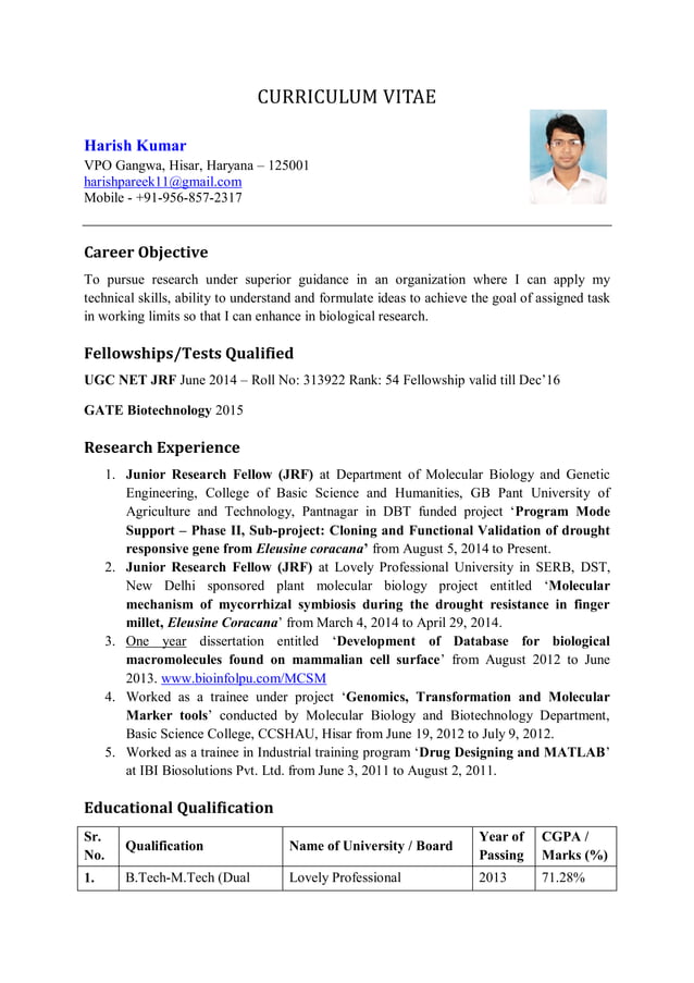 Harish Kumar, CV | PDF