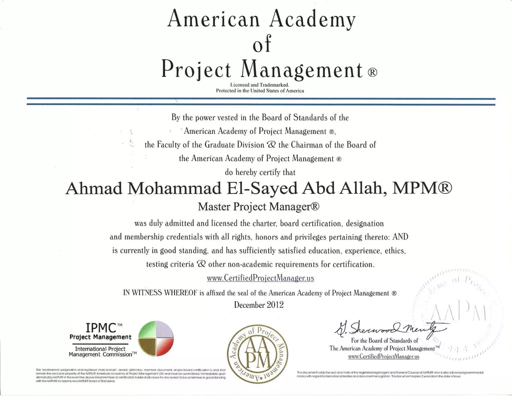 09 MPM Certification | PDF