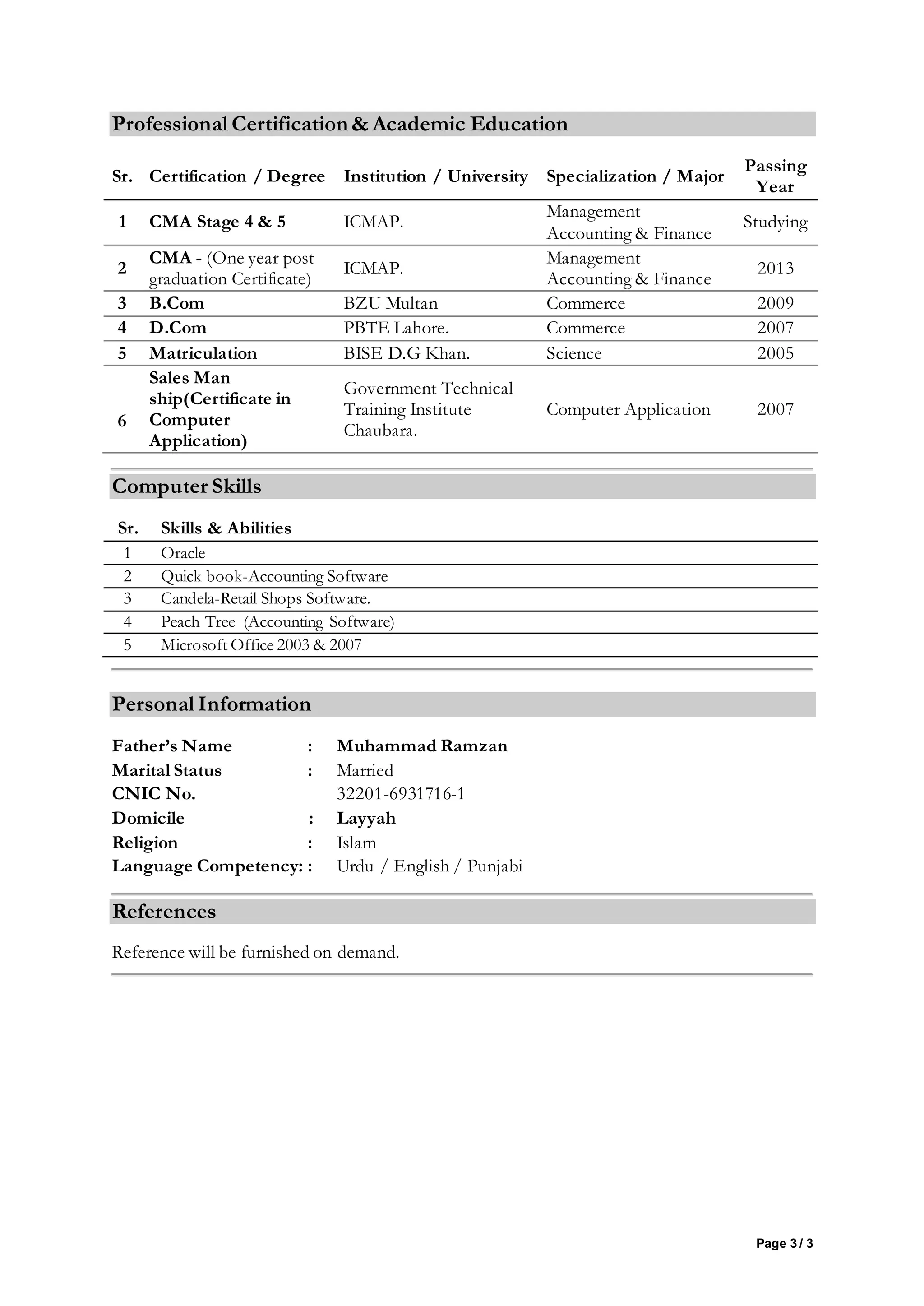 IJAZ HUSSAIN CV | DOCX