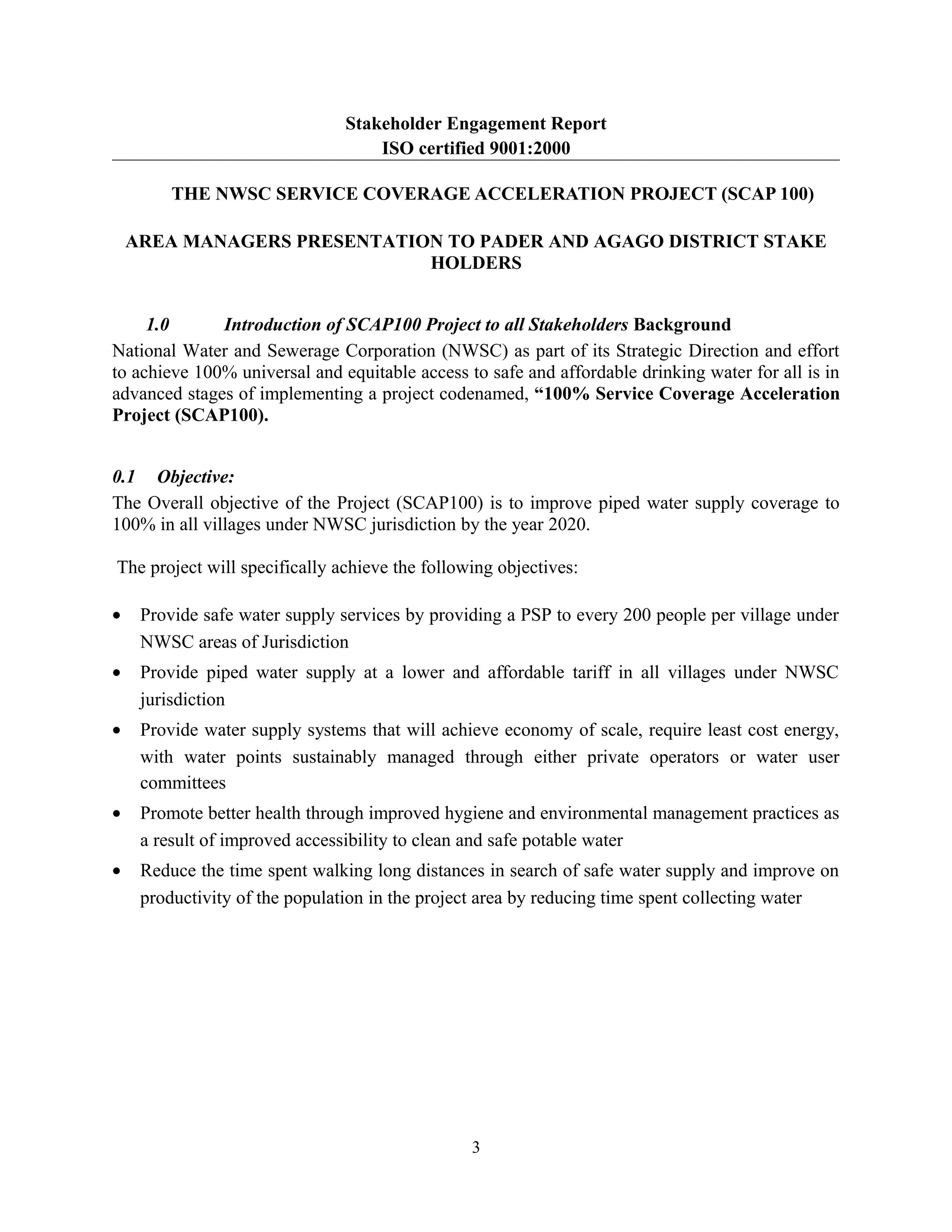 Pader SCAP100 Stakeholder Engagement Report | DOC