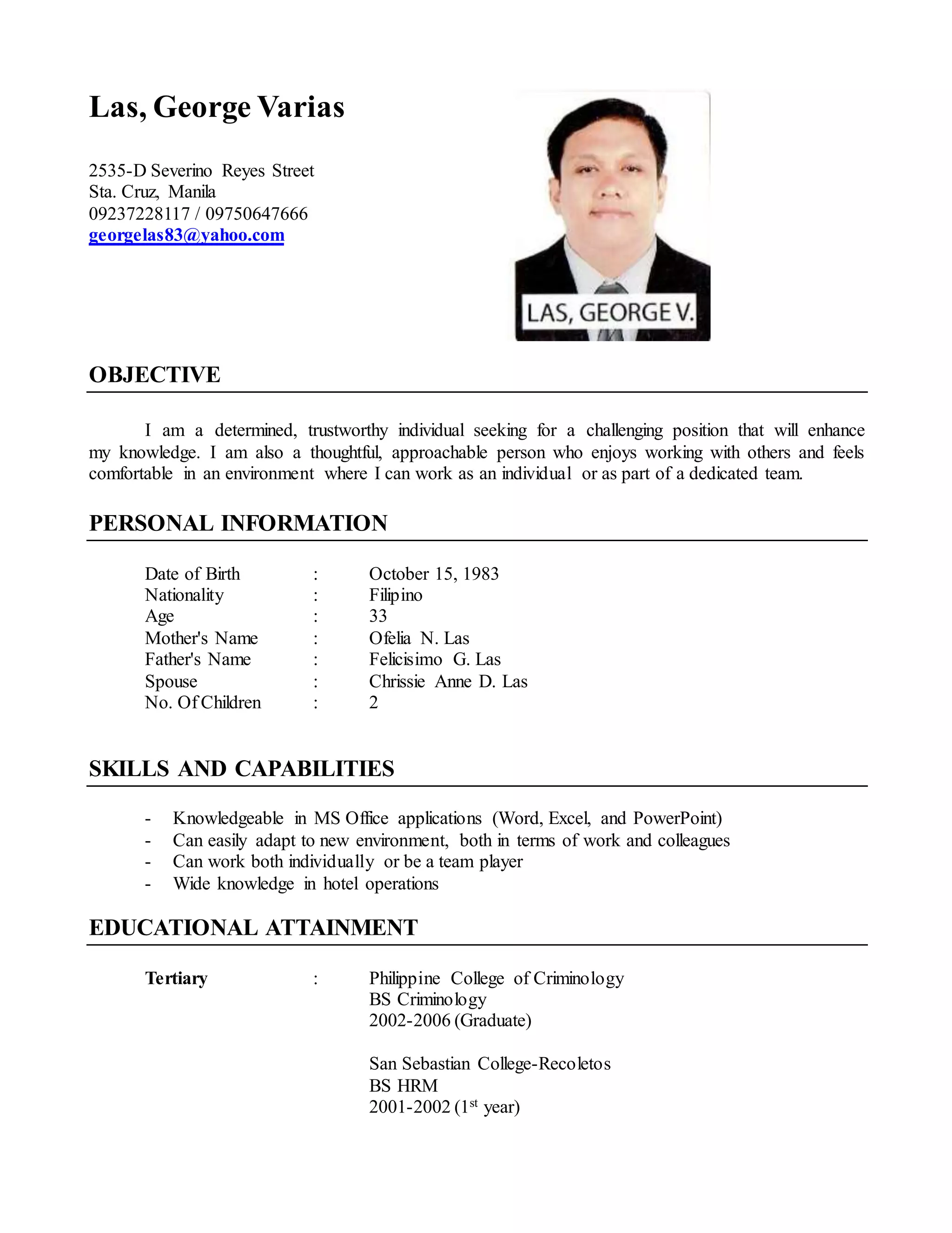 George Las Resume | DOCX