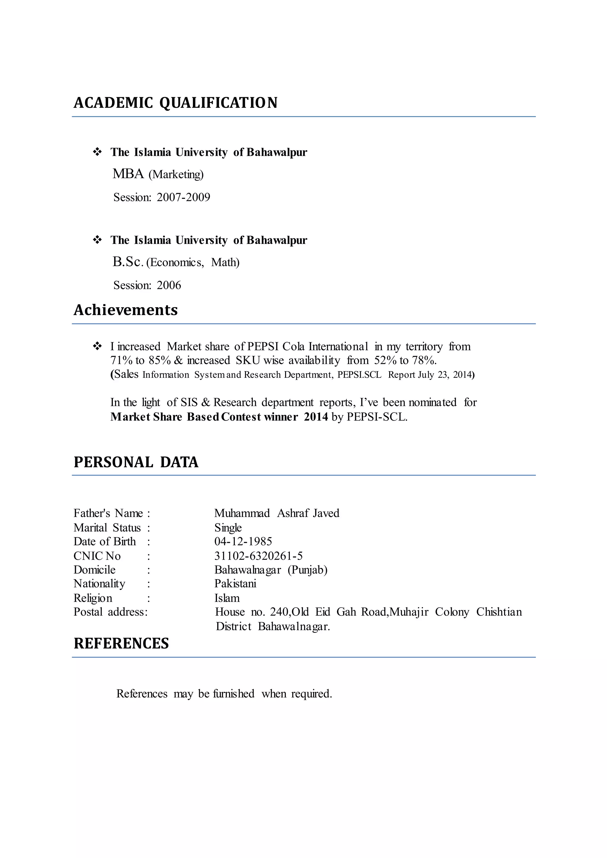 CV Waqas Javed | DOCX