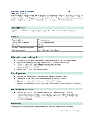 Dinesh_resume_professional | PDF