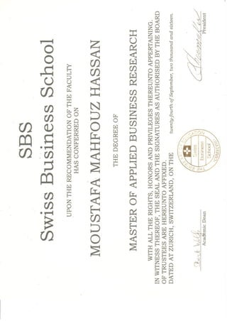 SBS, Master of Applied Business Research. | PDF