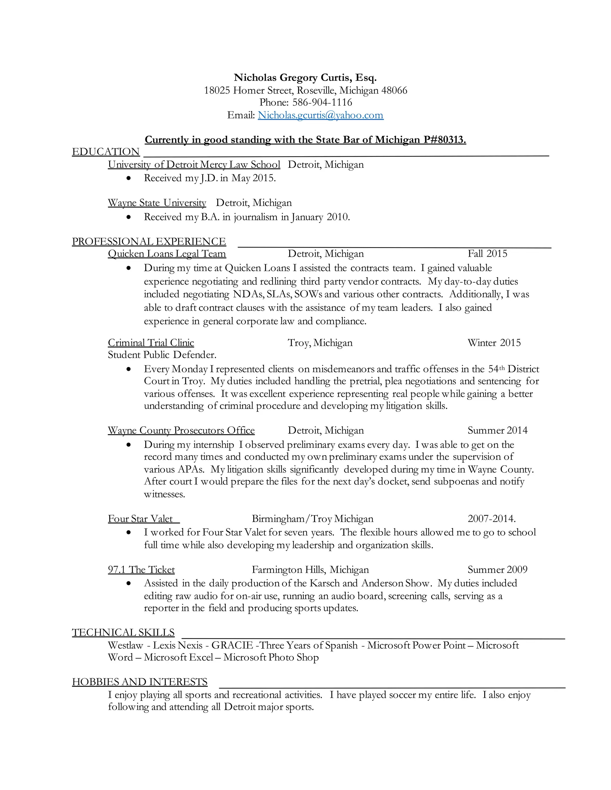 Nicholas Curtis Resume | DOCX