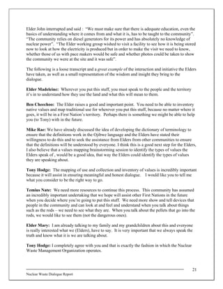 Eabametoong and the NWMO engagement report | PDF