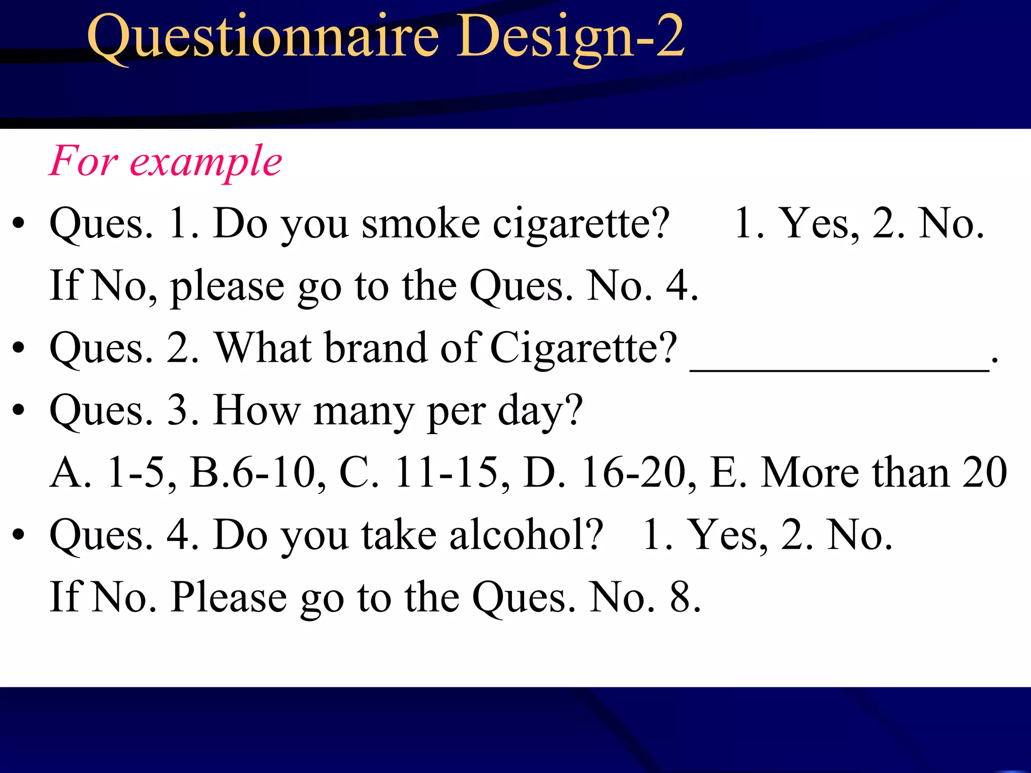Questionnaire Designing | PPT