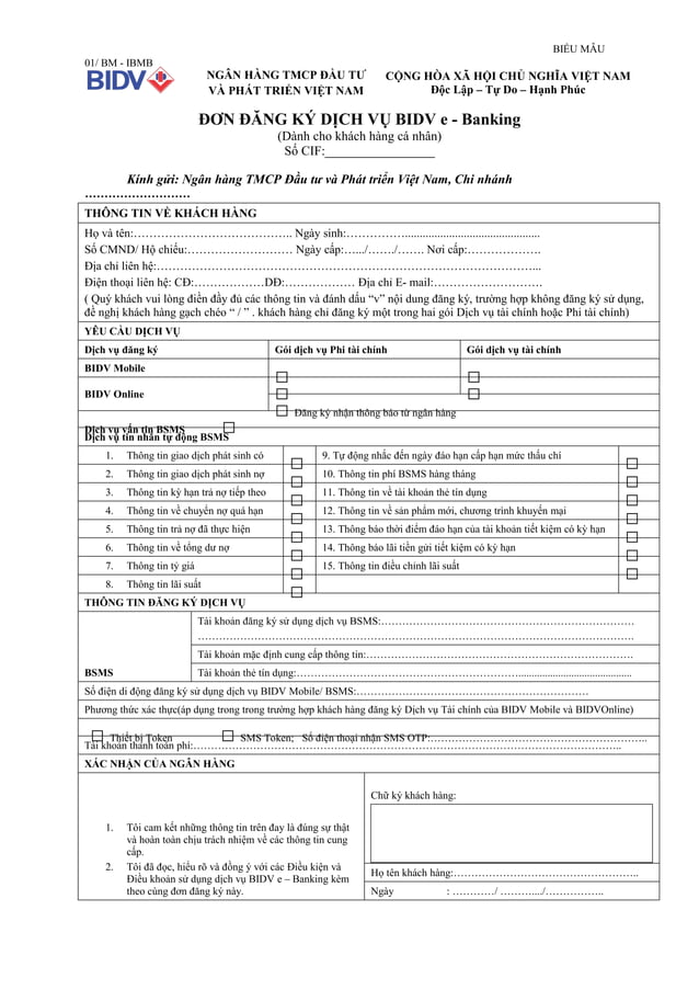 eBanking-bidv-form | DOC
