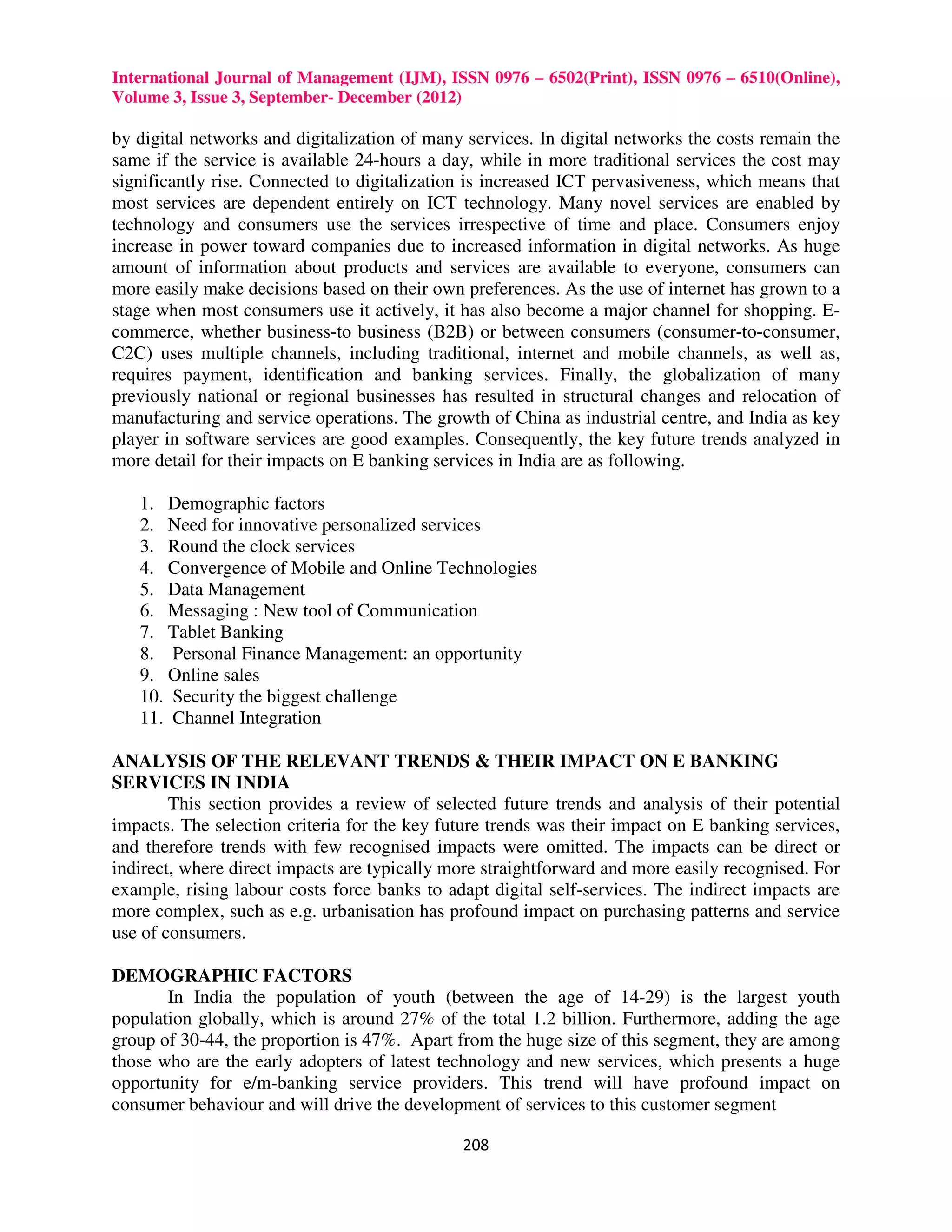 E banking innovations trends in india | PDF