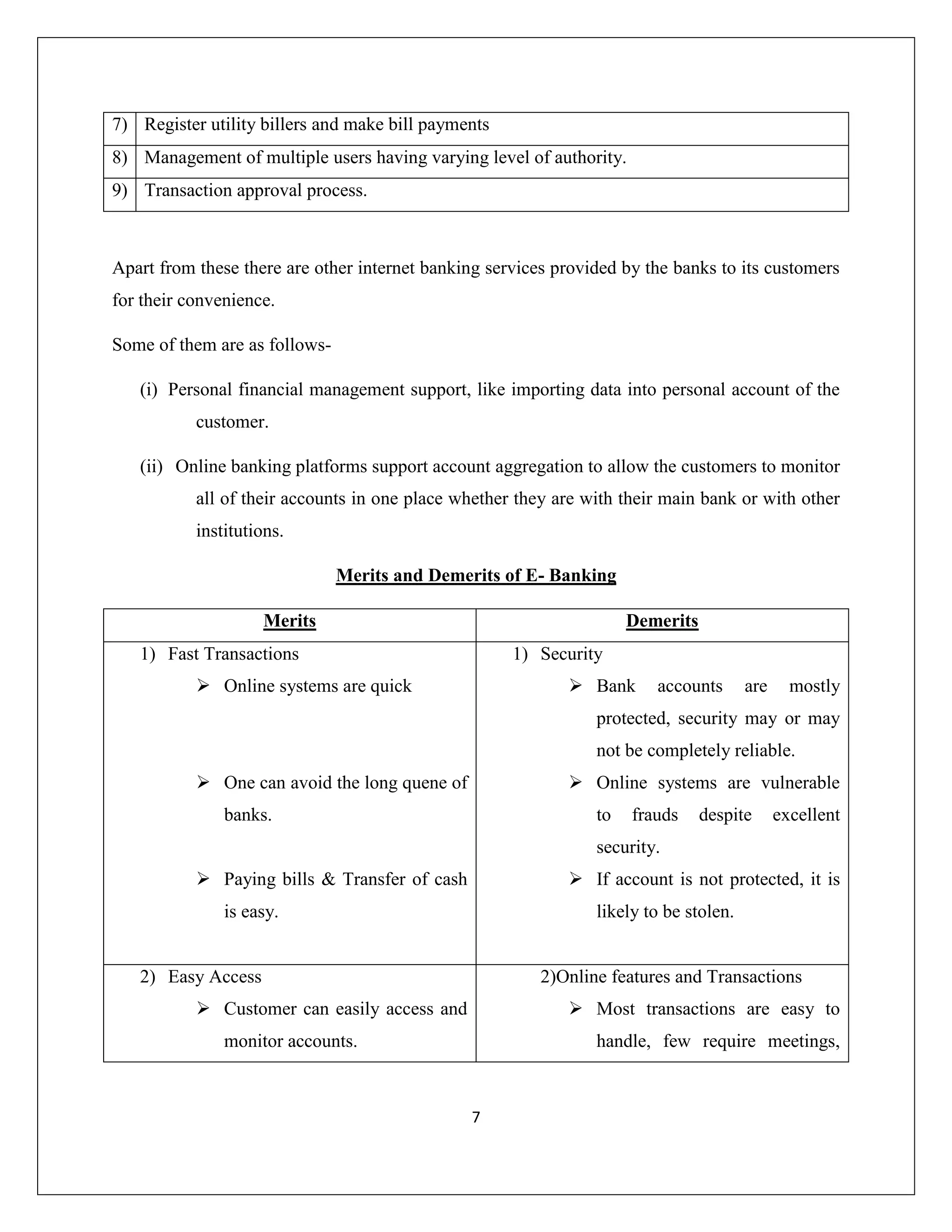 E- Banking Research Report | PDF