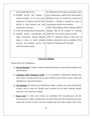 E- Banking Research Report | PDF