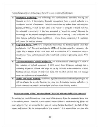 E- Banking Research Report | PDF