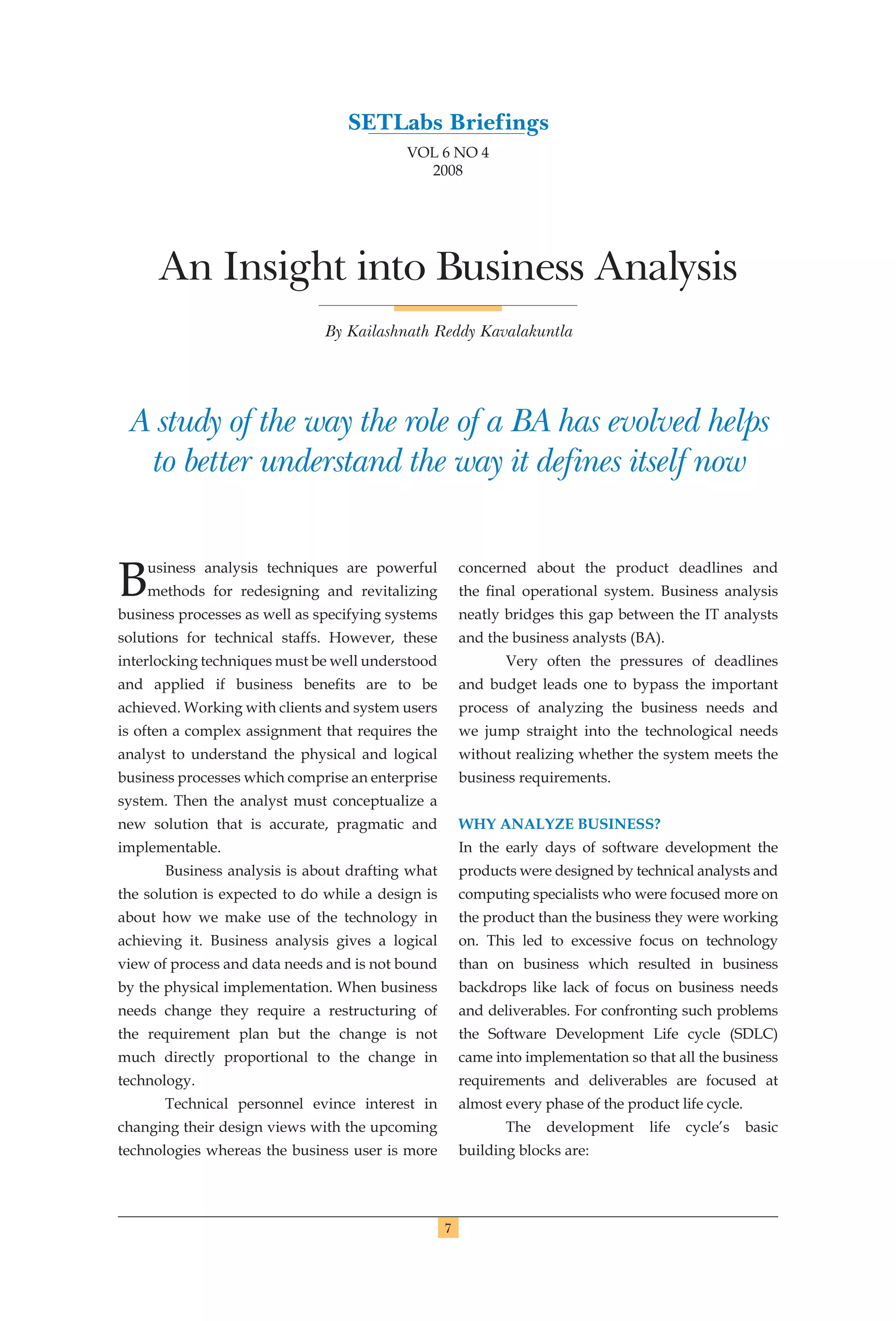 Effective Business Analysis | PDF