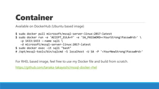 Introduction to SQL Server on RHEL | PPT