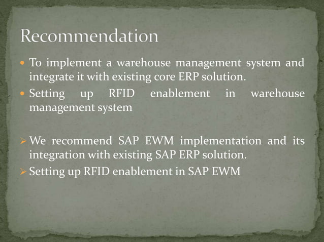 ERP Case Study - Warehouse Management System | PPTX