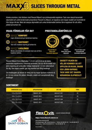 Flexovit Maxx3 Kapskivor - Broschyr | PDF