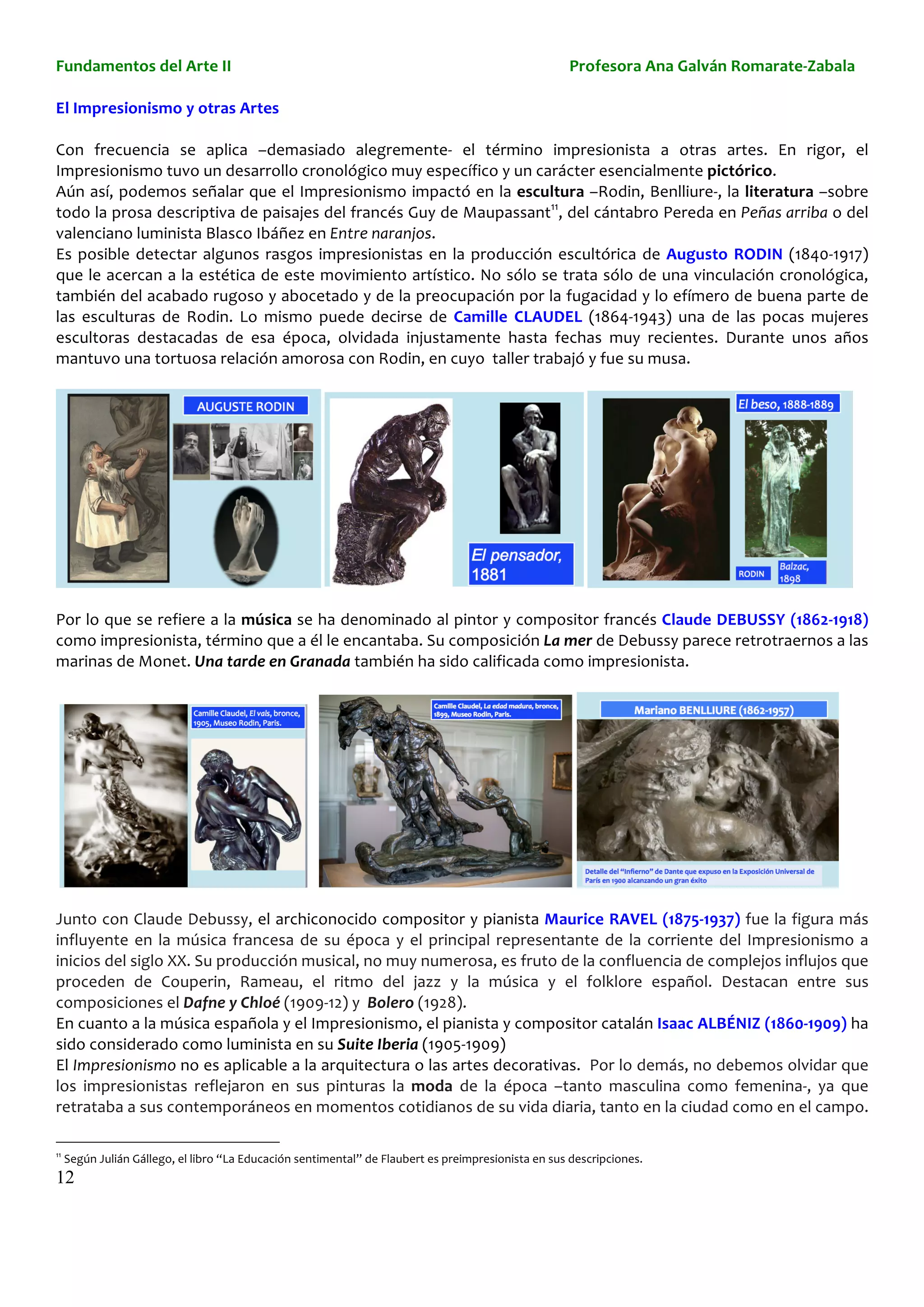 EBAU APUNTES FUNDAMENTOS DEL ARTE II. IMPRESIONISMO | PDF