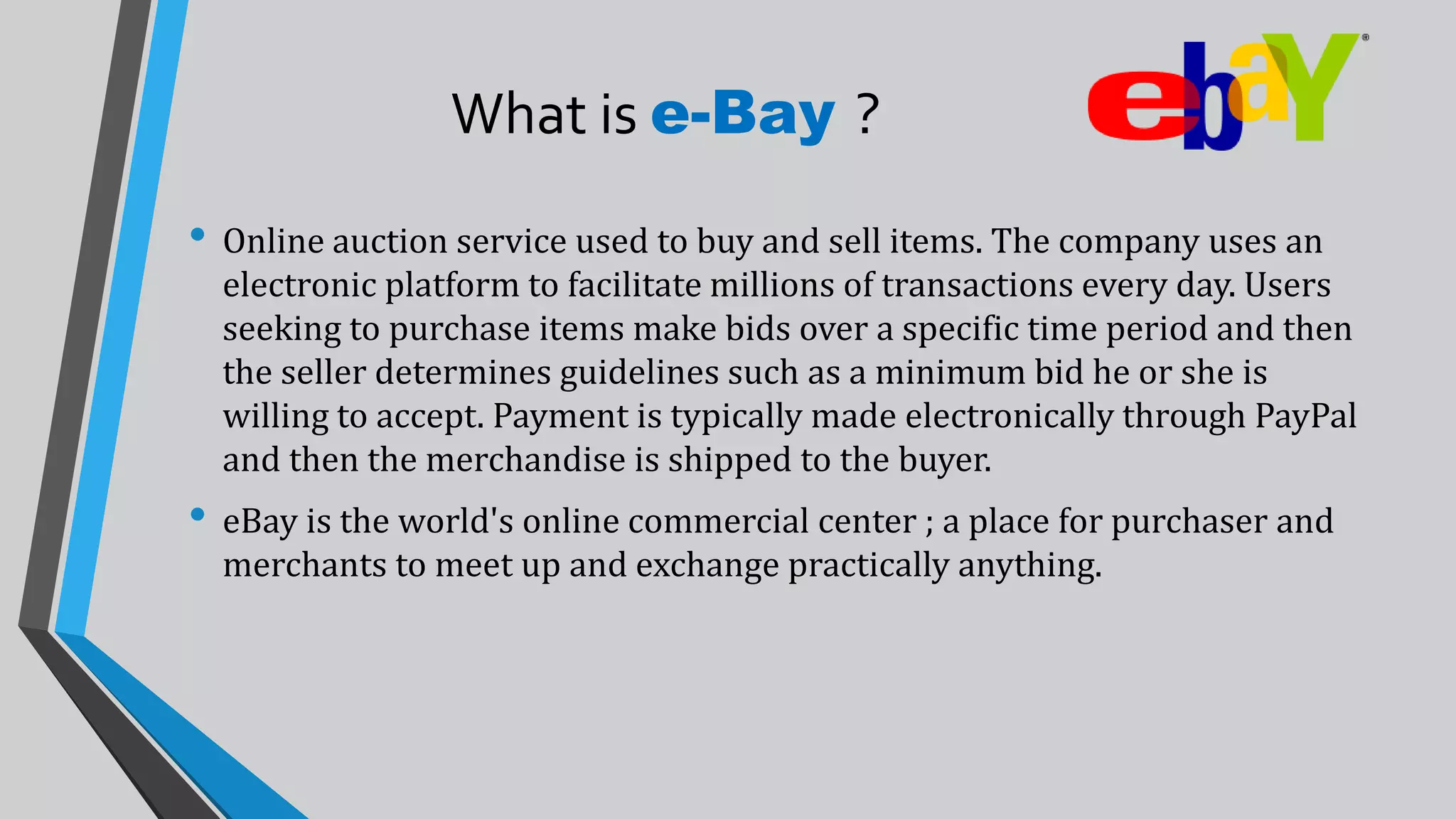 E bay and its functioning | PPTX