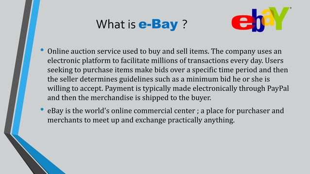 E bay and its functioning | PPTX