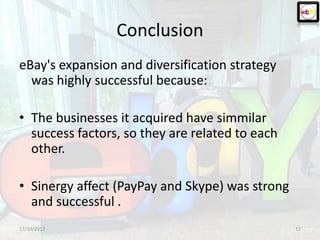 Ebay -Strategy management | PPTX