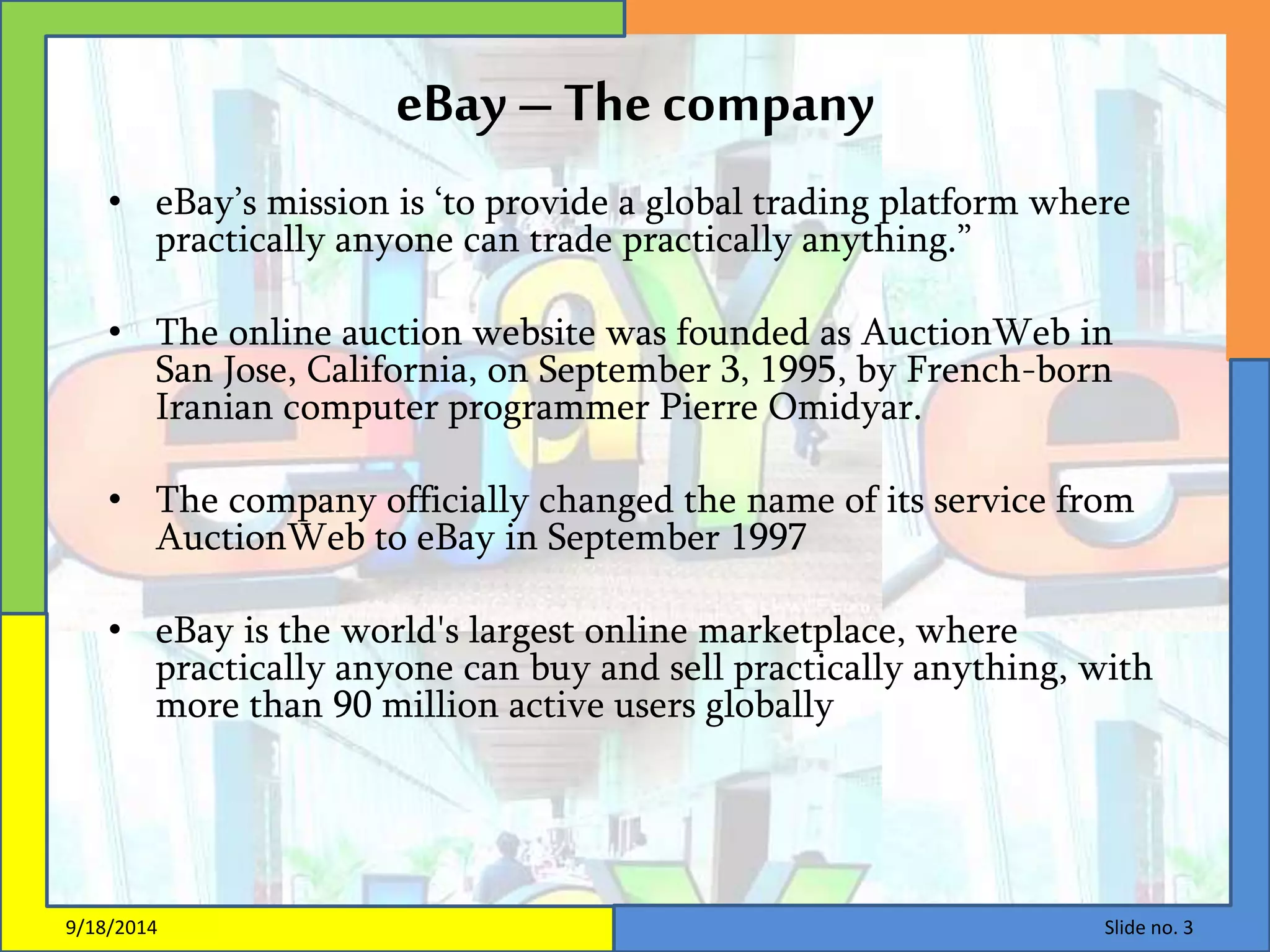 E bay strategy | PPTX | Internet | Computing