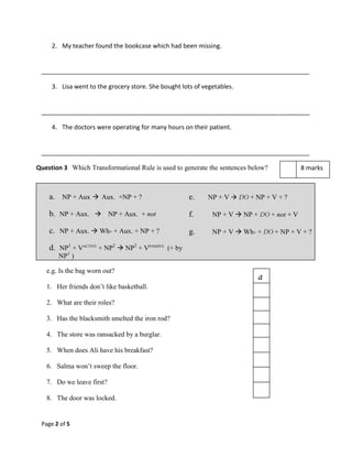 Intro. to Linguistics Final Exam | PDF