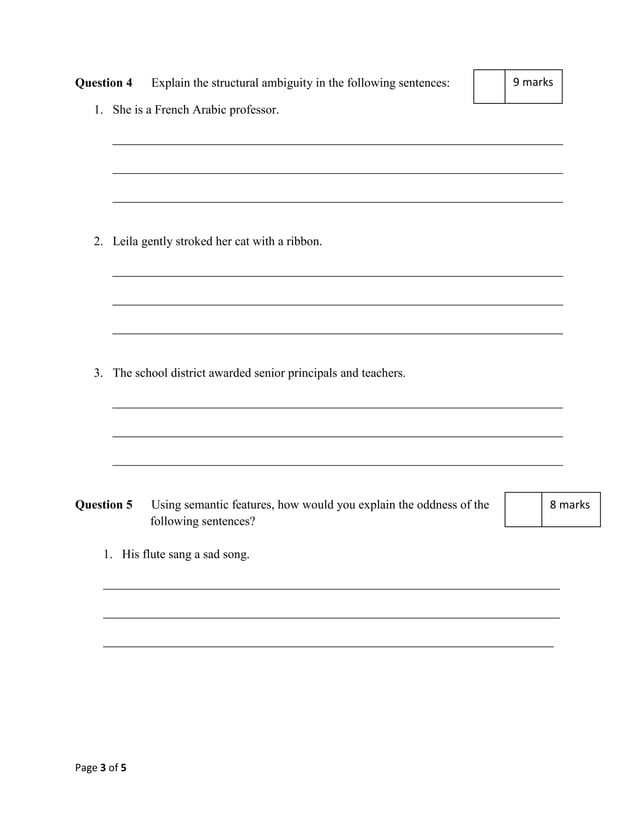 Intro. to Linguistics Final Exam | PDF