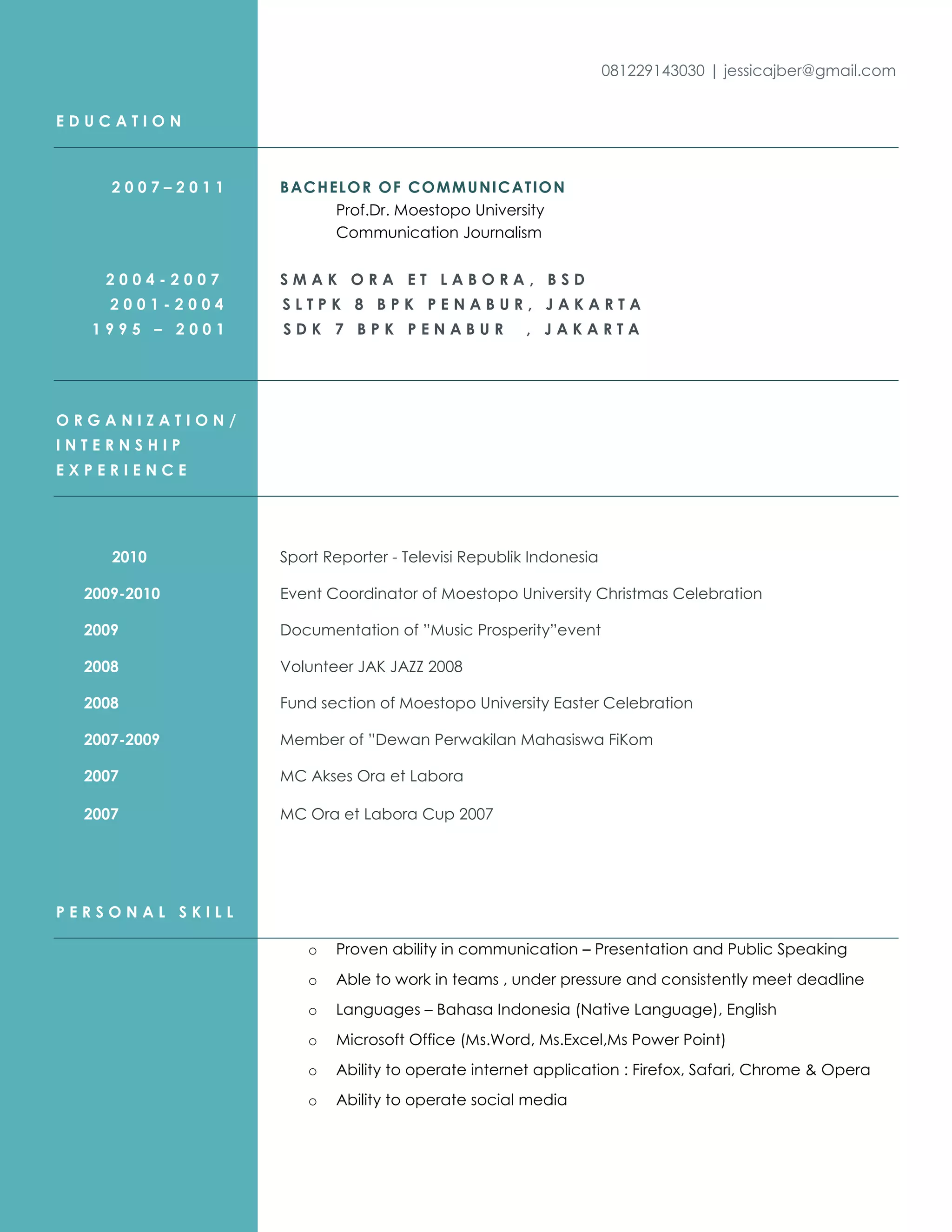 JESSICA CV 2016 | PDF